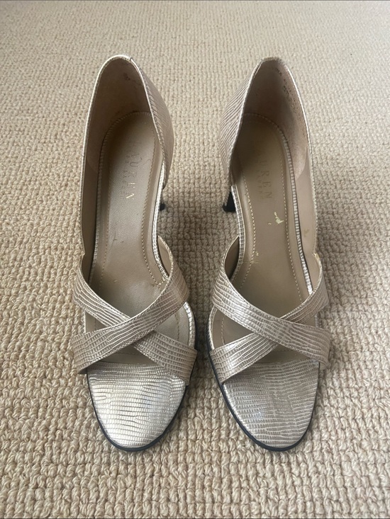 Lauren Ralph Lauren | Shoes | Lauren Ralph Lauren Metallic Gold ...